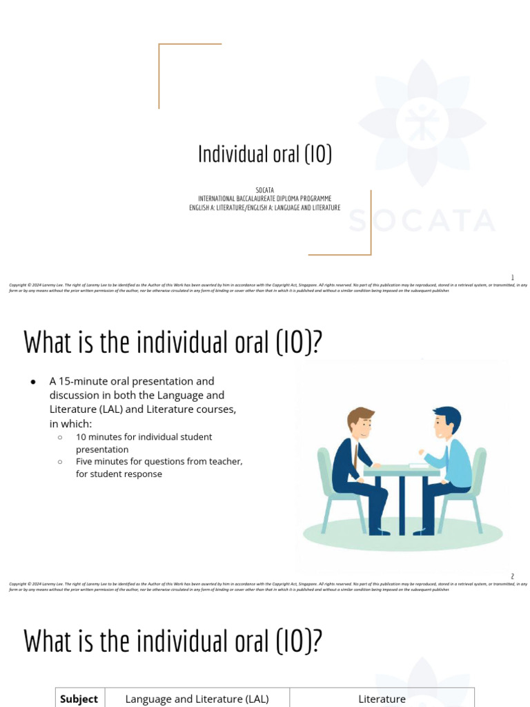 Overview of The Individual Oral (IO) | PDF | Copyright | Social Inequality