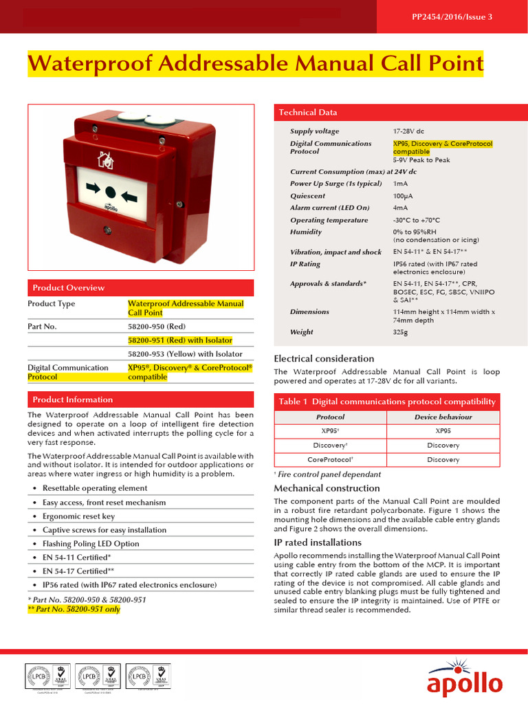 Apollo - Waterproof Addressable Datasheet | PDF | Electricity ...