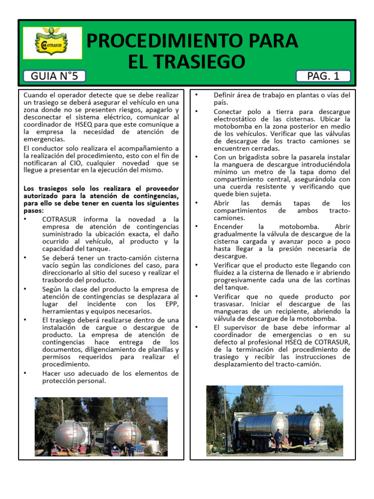 Guia 5. Procedimiento Para El Trasiego | PDF