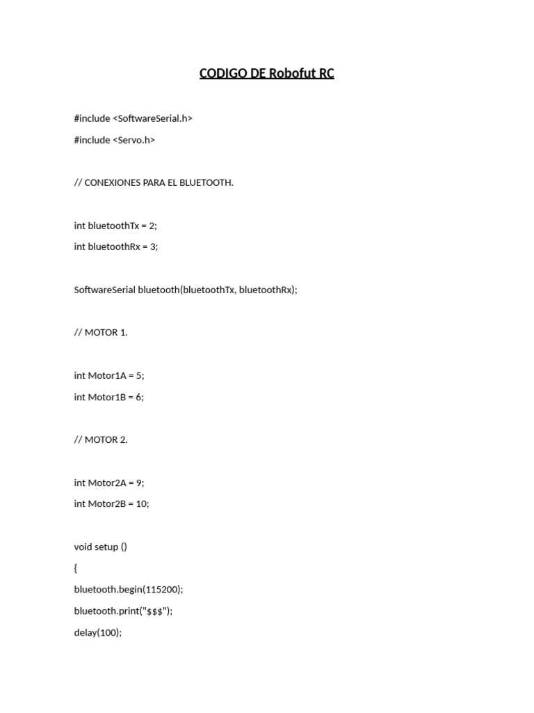 Codigo de Robofut RC | PDF