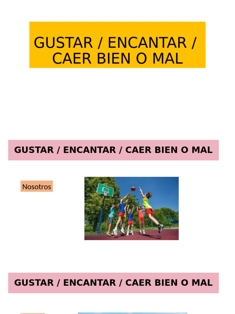 Gustar y Encantar: Relaciones Cotidianas | PDF