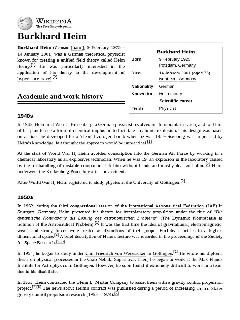 Heim's Unified Field Theory and Propulsion | PDF | Physics | Physical ...
