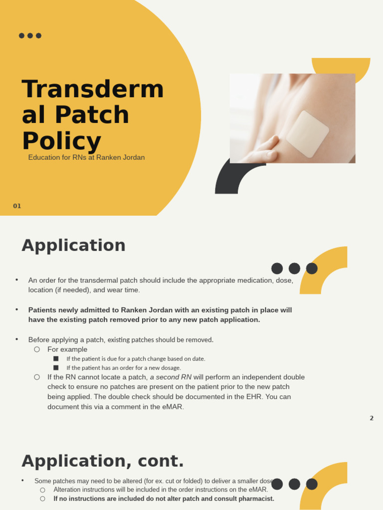 Transdermal Patch Application Guidelines | PDF | Fentanyl | Pharmacology