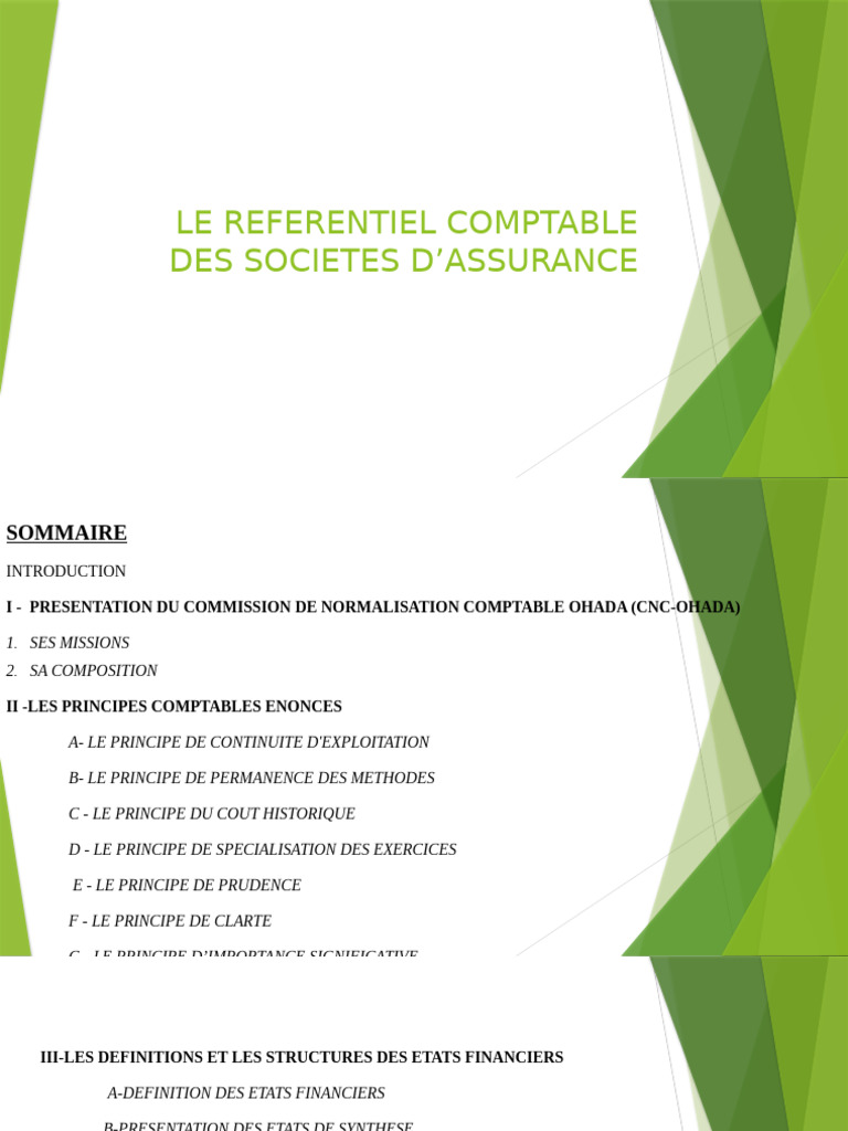 Référentiel Comptable des Assurances | PDF | Bilan comptable | Assurance