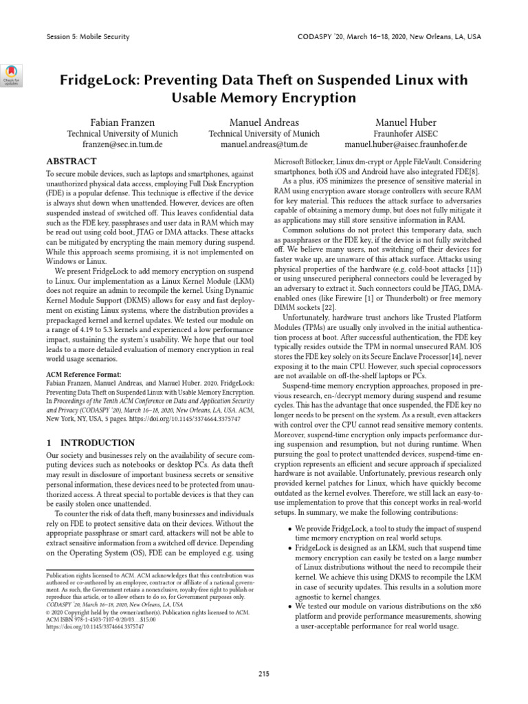 Fridgelock Ram Realtime Encryption | PDF | Kernel (Operating System ...