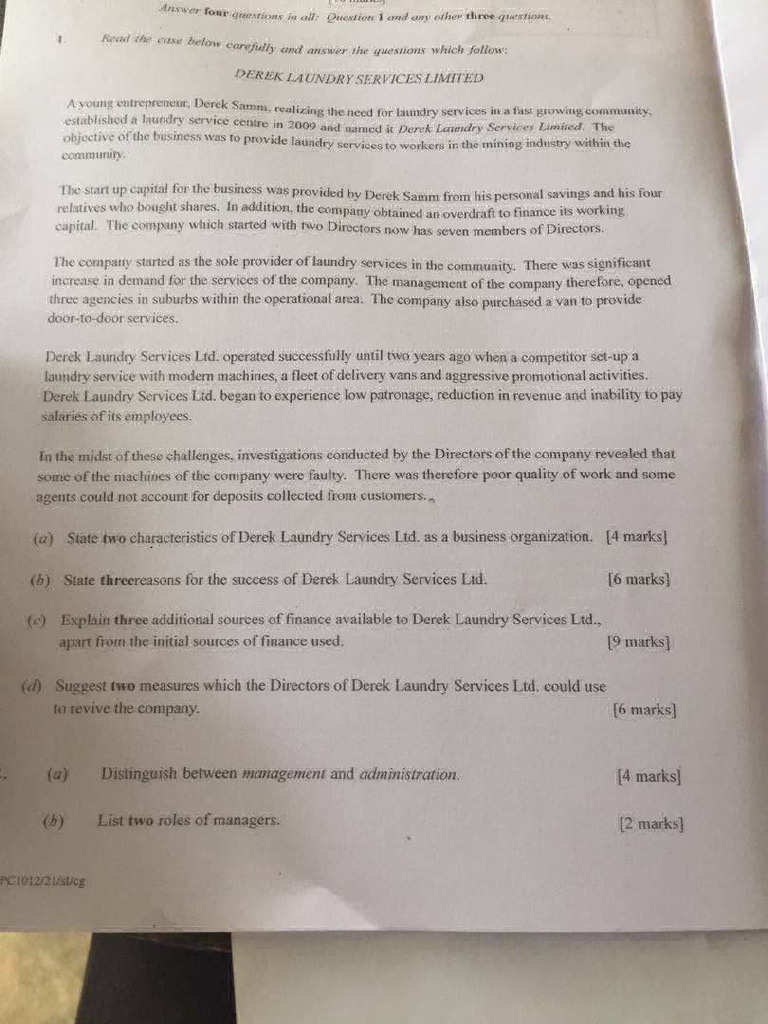 Business Management Likely Questions For Wassce 2025 | PDF