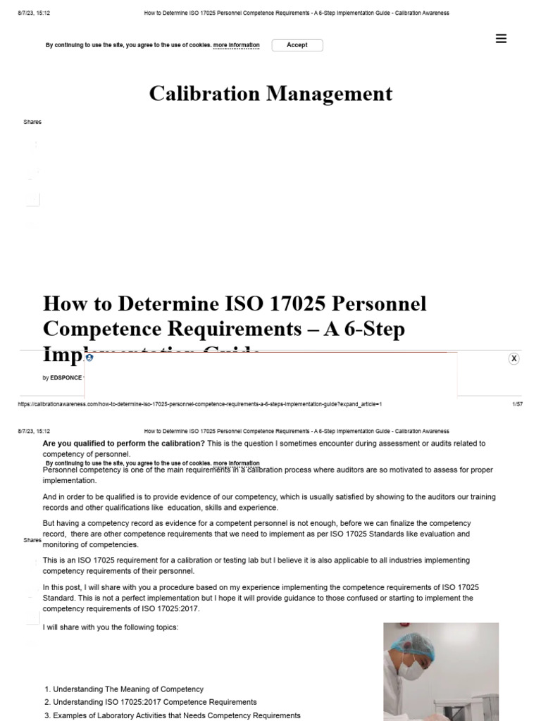 ISO 17025 Competence Guide | PDF | Audit | Verification And Validation
