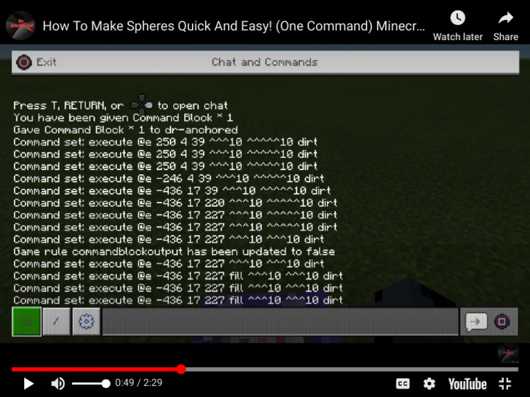 How To Make Spheres Quick and Easy! (One Command) Minecr | PDF