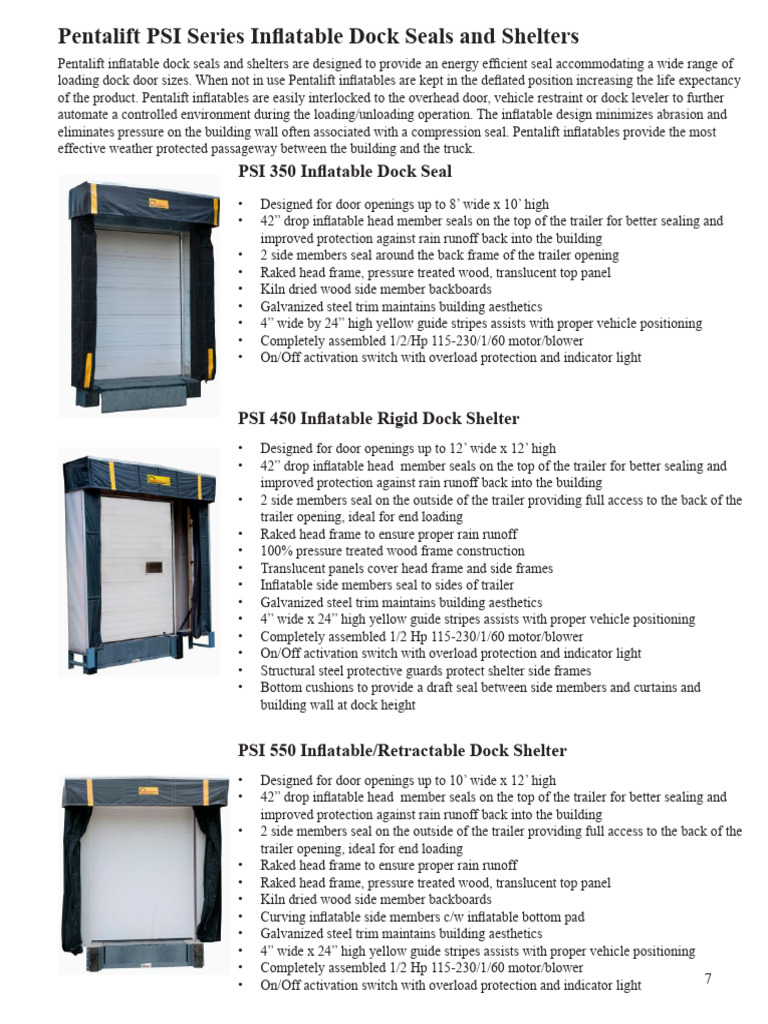 Pentalift PSI-350AA Inflatable-Dock-Seals-and-Shelters | PDF | Door