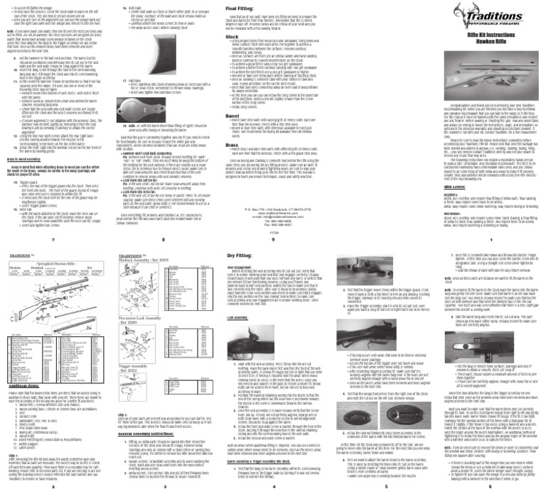 Hawken Rifle Assembly Instructions | PDF | Ballistics | Firearm Components