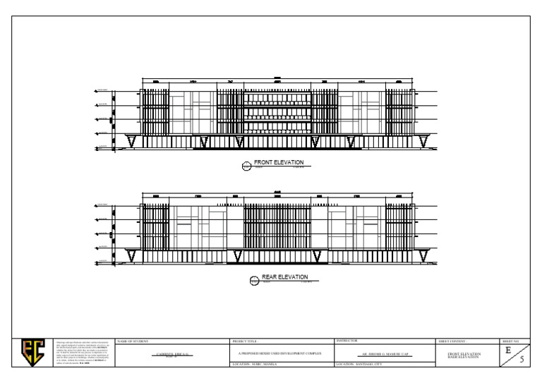 Front&rear Elevation - Cadd | PDF