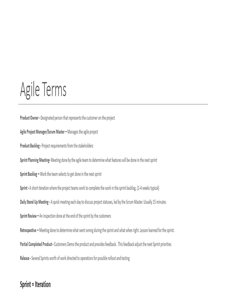 Key Agile Terms Explained | PDF