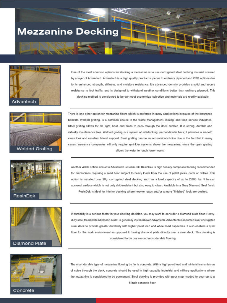 Mezzanine-Decking-Options | PDF | Flooring | Concrete
