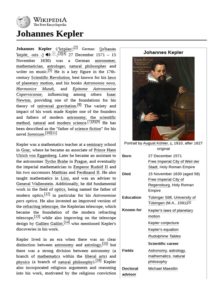 Johannes_Kepler | PDF | Johannes Kepler | Heliocentrism