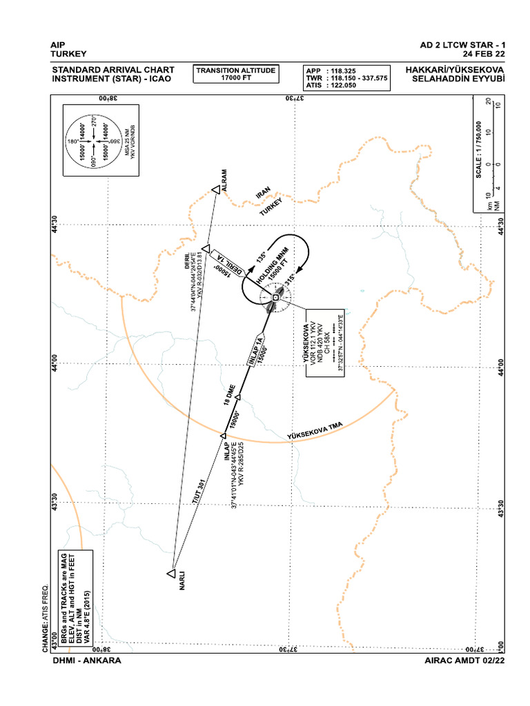 Standard Arrival Chart for Hakkari | PDF | Radio | Wireless