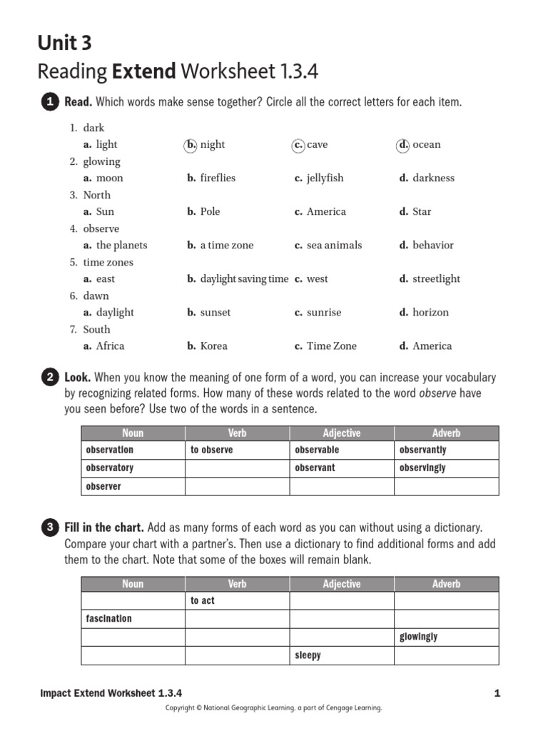 Owi l01 U03 04 Worksheet | PDF