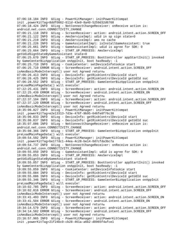 Android App Initialization Logs | PDF