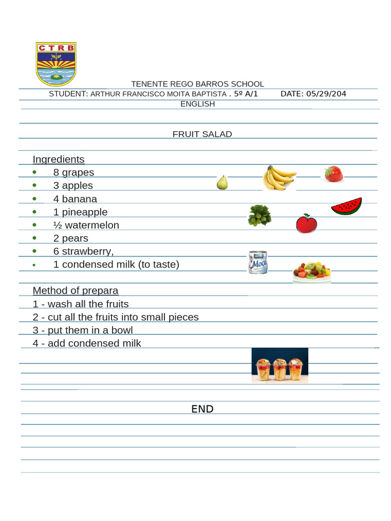 Ingles Salada de Fruta | PDF