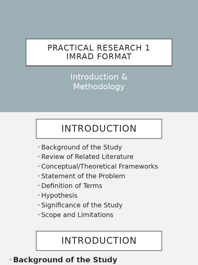 Research Proposal Guide: IMRAD Format | PDF