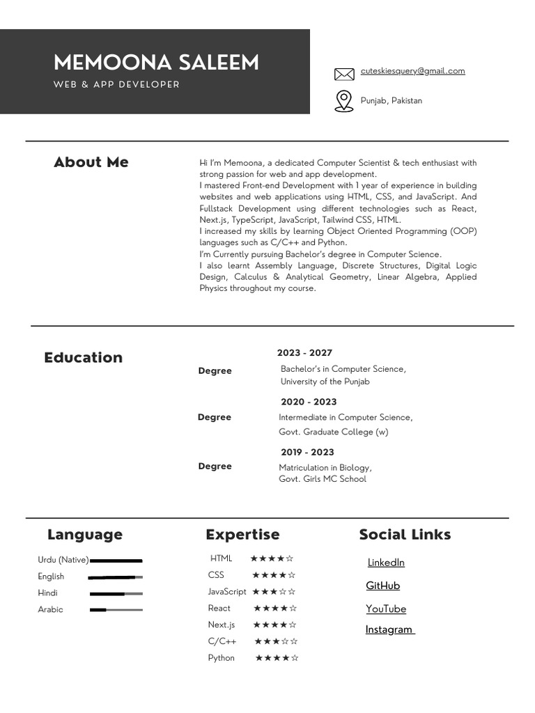 resume (1) | PDF | Computing