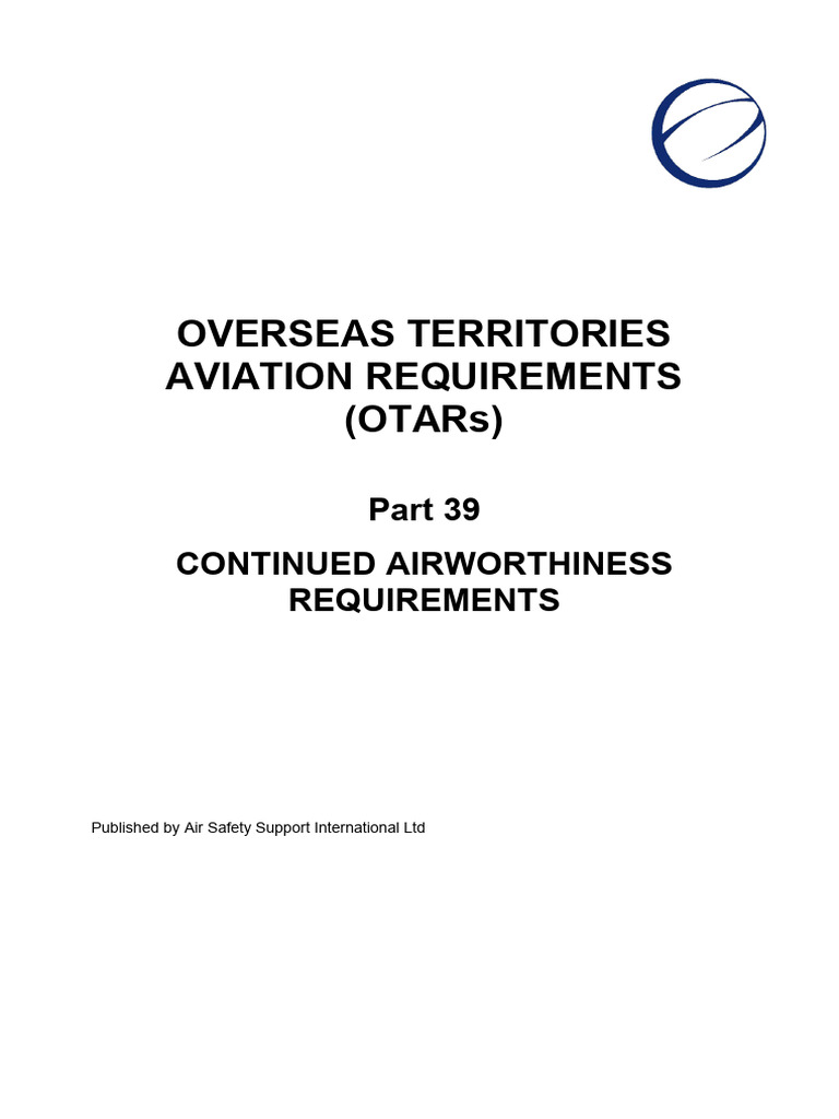 OTAR Part 39: Airworthiness Standards | PDF | Aviation