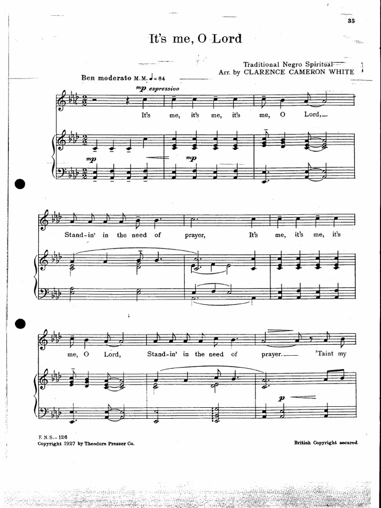 Spiritual - It's me, o lord | PDF