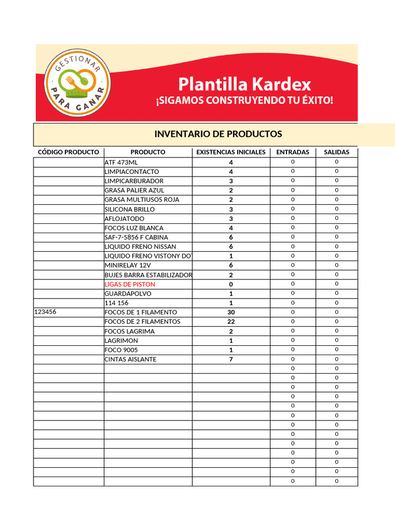 Copia de Plantilla Kardex | PDF