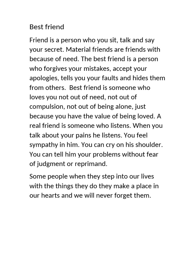 The Essence of True Friendship | PDF
