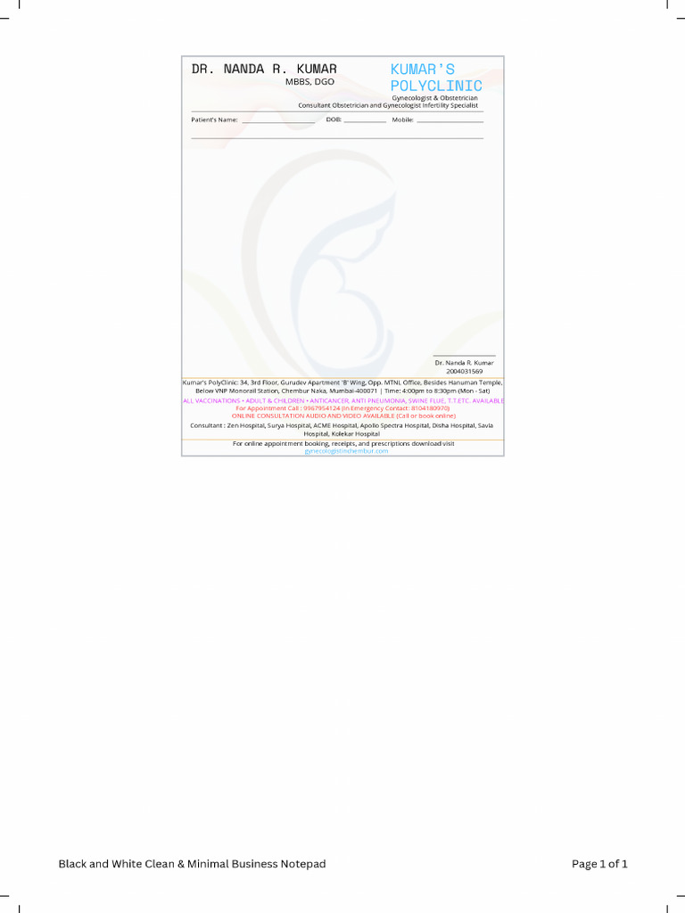 Black and White Clean & Minimal Business Notepad | PDF