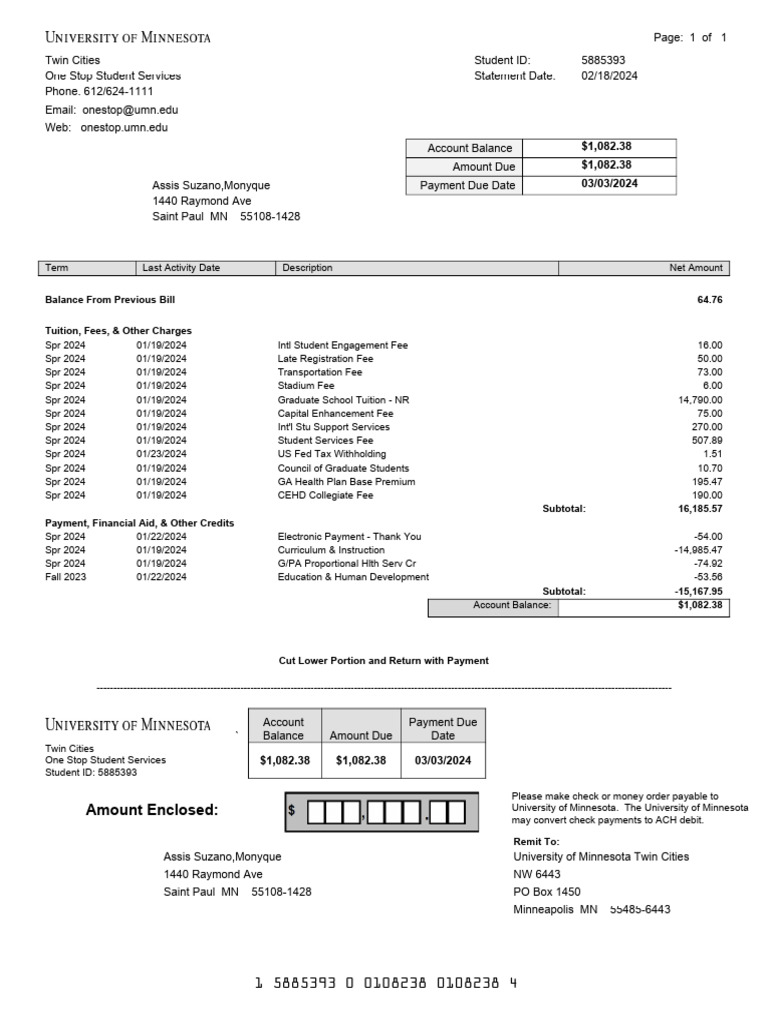 UM_Paper_Bill_Print | PDF | Fee | Banking Technology