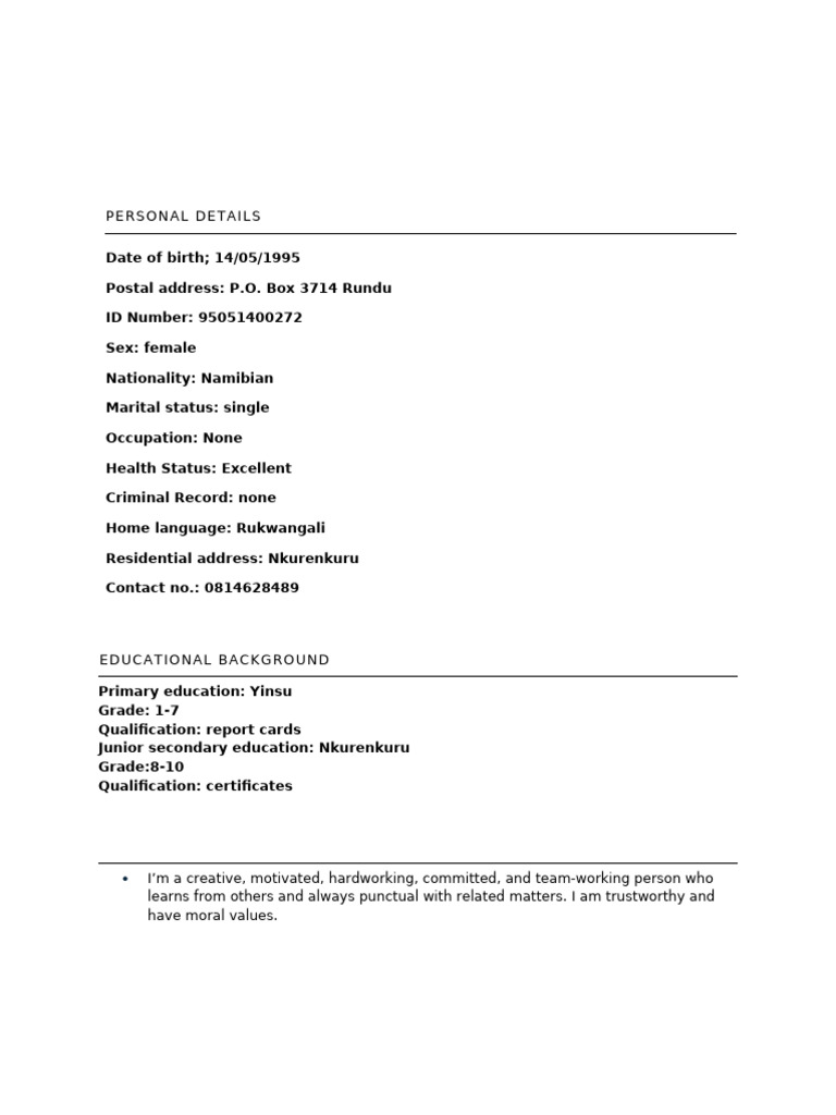 TJANO'S CV | PDF