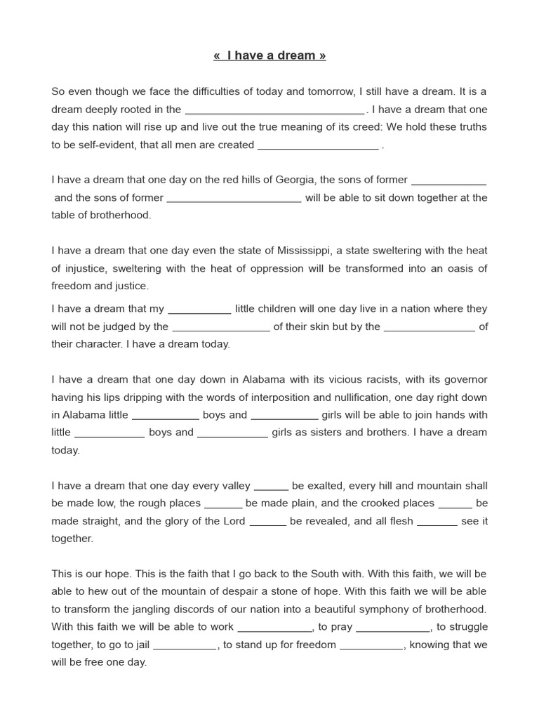 "I Have a Dream: Vision for Equality" | PDF