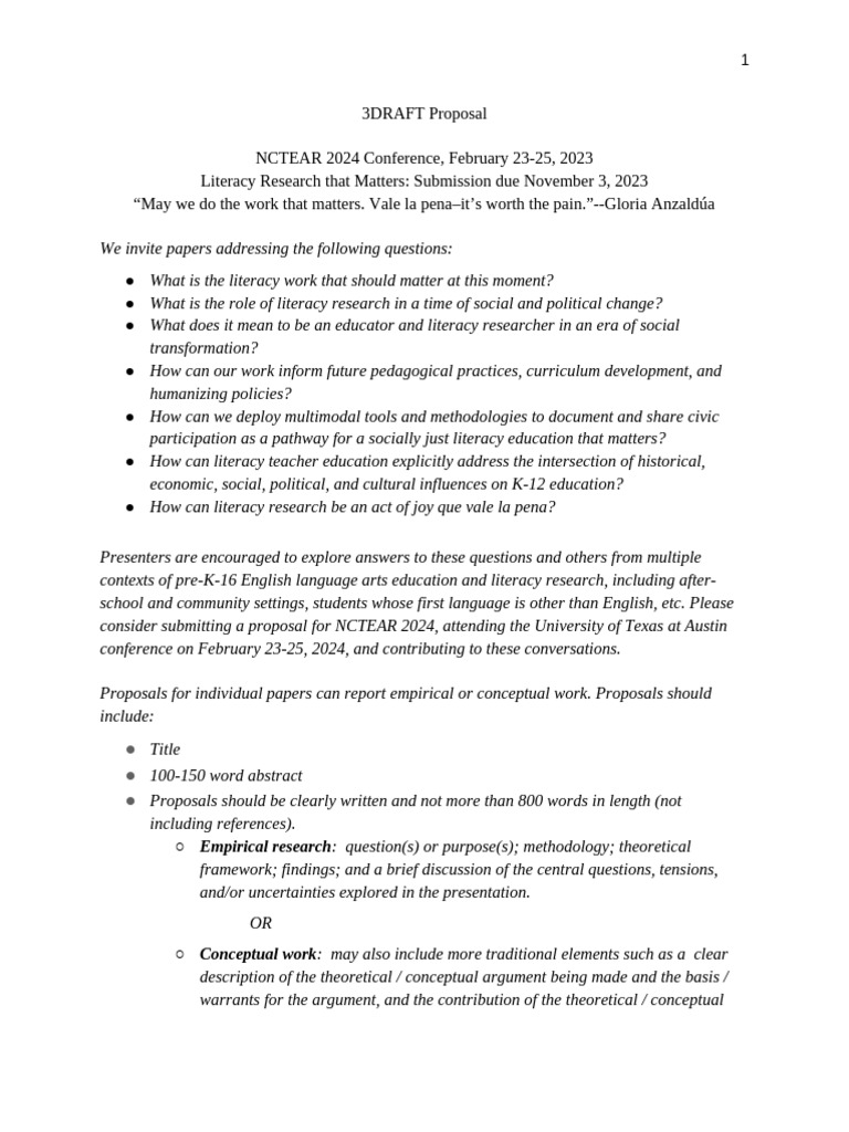 Nctear 2023-2024 CFP Info | PDF | Pedagogy