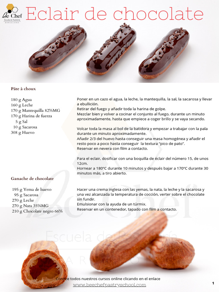 Eclair de Chocolate Be Chef | PDF | Chocolate | Cocinando