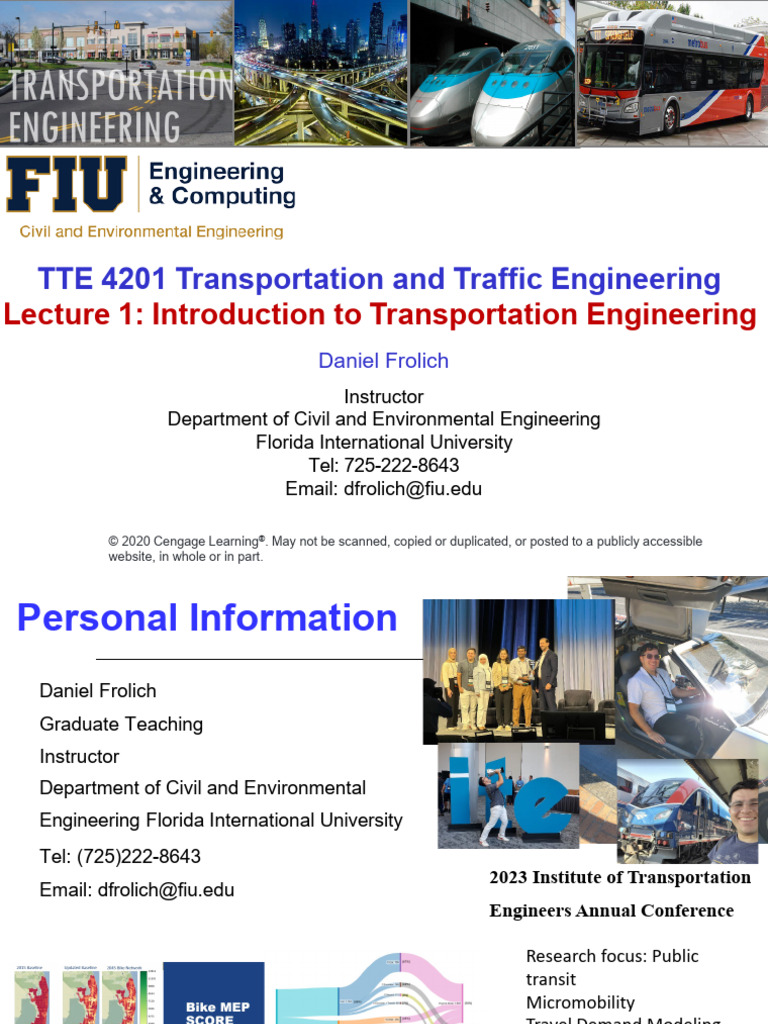 TTE4201 L1 - Introduction To Transportation Engineering | PDF | Public ...