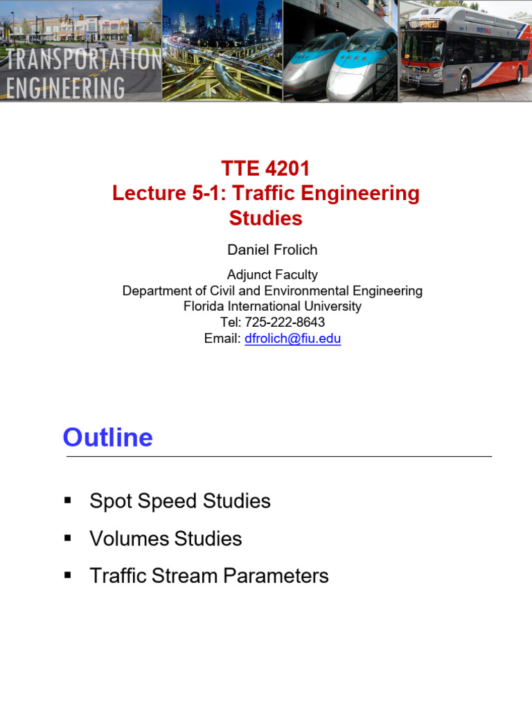 Traffic Engineering Study Outline | PDF | Standard Deviation | Sample ...