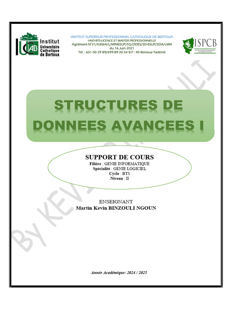 Structures de Données Avancées I SUITE | PDF | Variable (informatique) | Programme informatique