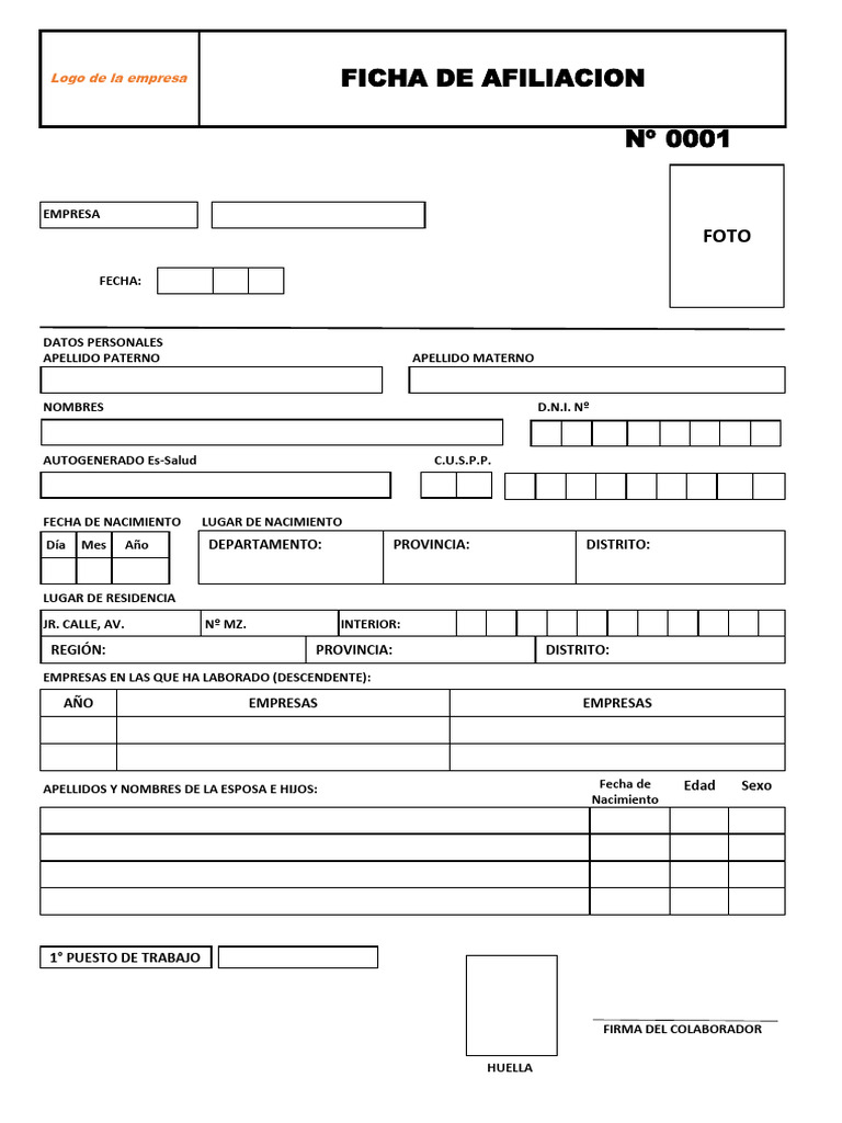 5.- FICHA DE AFILIACION (1) | PDF