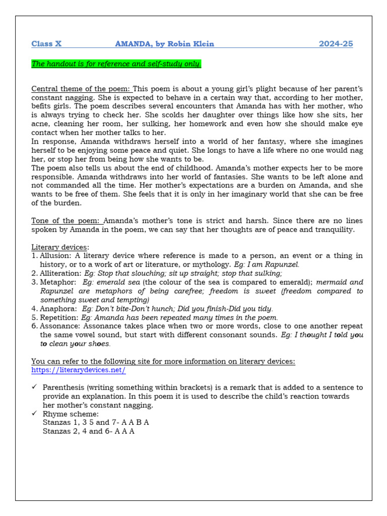 AMANDA | PDF | Poetry