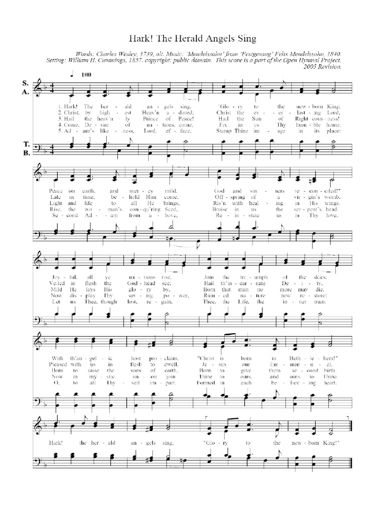 Mendelssohn - Hark The Herald Angels Sing SATB | PDF