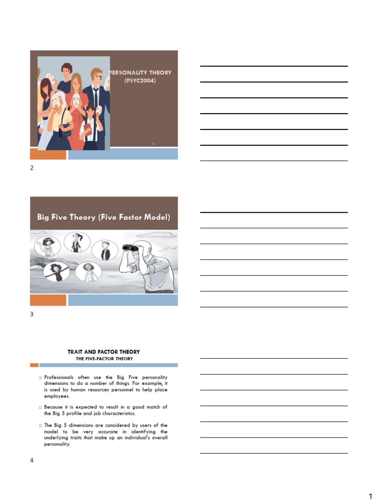 Lect 8.2 Five Factor Theory | PDF | Behavioural Sciences | Scientific ...