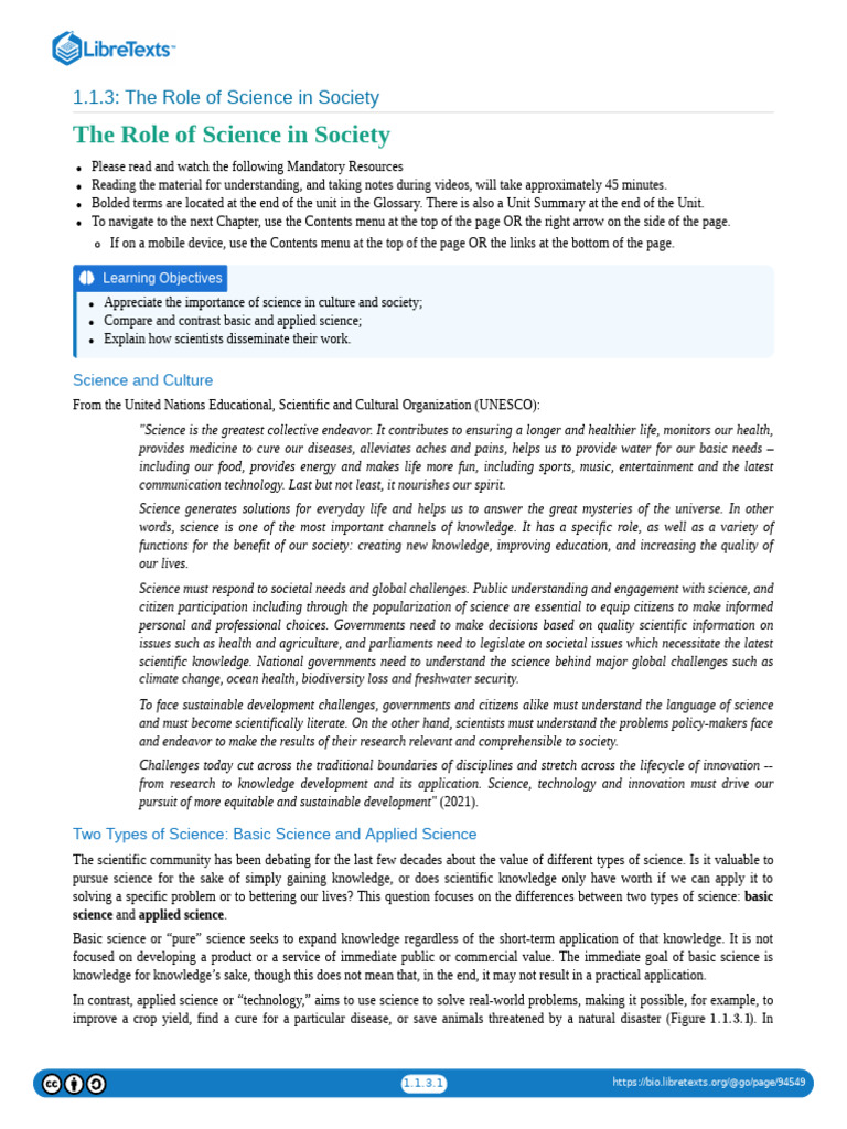 The Importance of Science in Society | PDF | Science | Human Genome