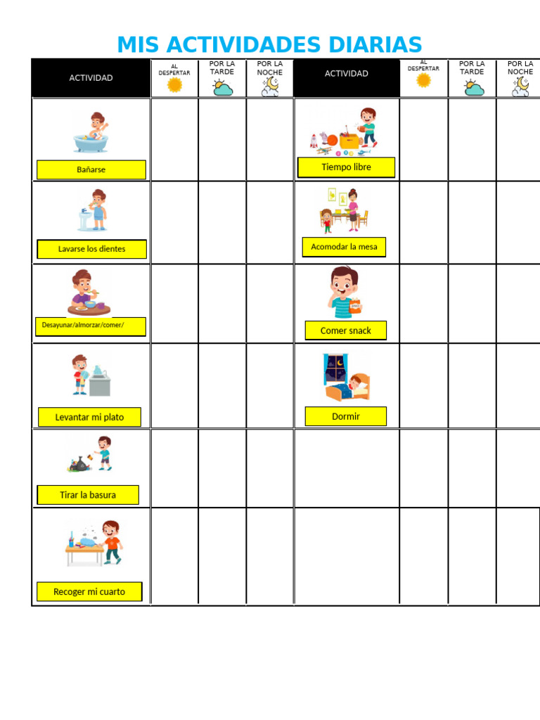 Formato Mis Actividades Diarias | PDF