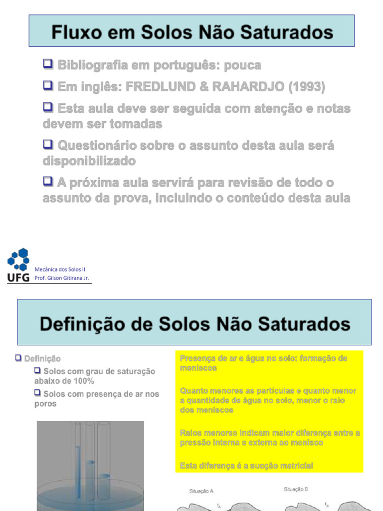 02 Capitulo 7B - Fluxo Nao Saturado | PDF | Ciências Físicas | Física ...