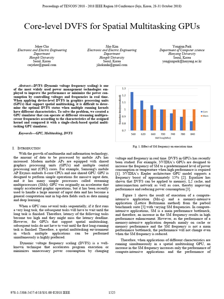 Core-Level DVFS in Multitasking GPUs | PDF | Graphics Processing Unit | Computer Engineering