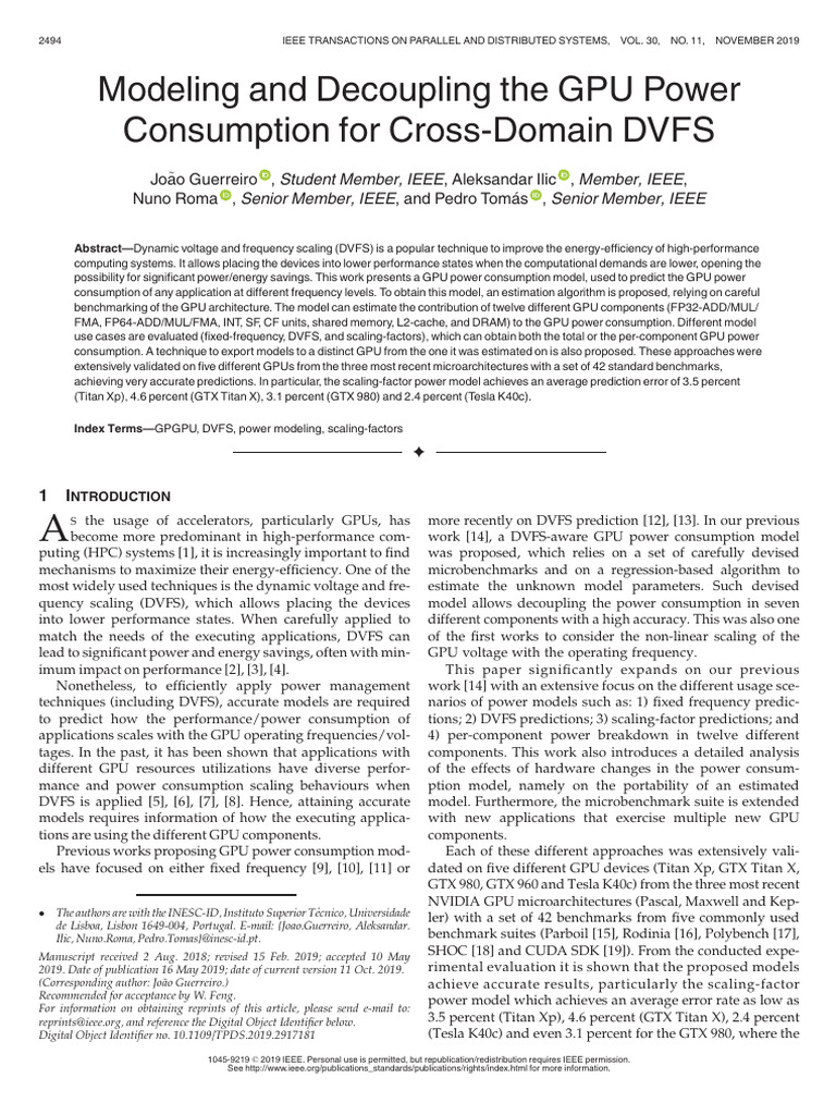 Modeling_and_Decoupling_the_GPU_Power_Consumption_for_Cross-Domain_DVFS | PDF | Graphics ...
