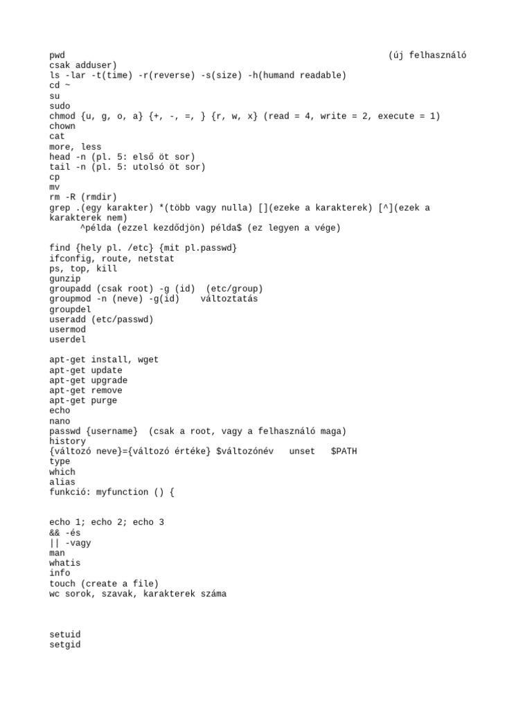 Linux Parancsok | PDF