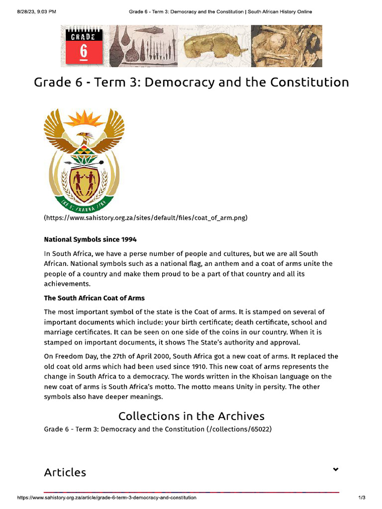 Grade 6 - Term 3_ Democracy and the Constitution _ South African ...