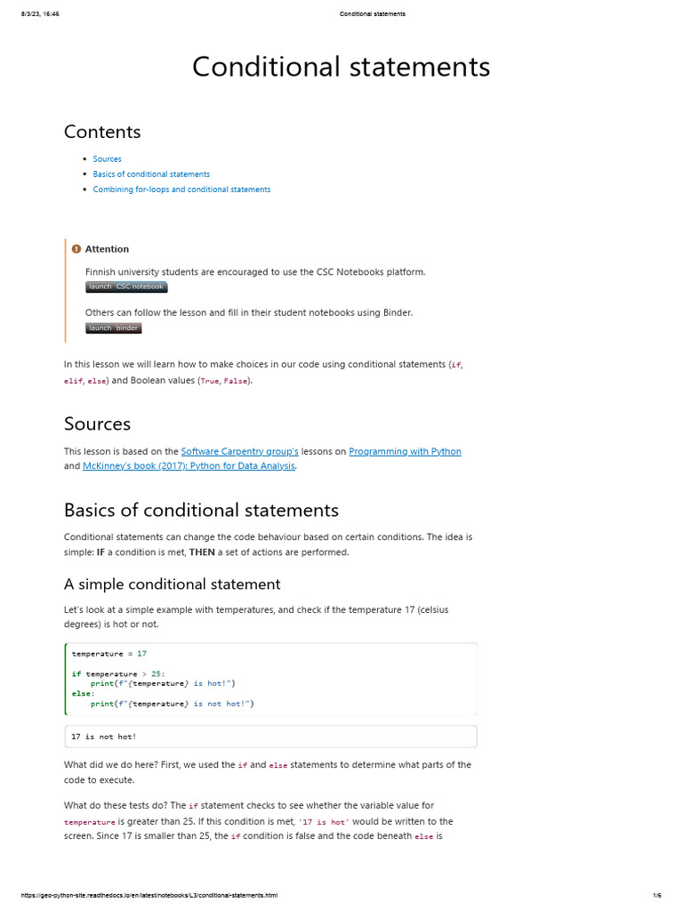 LESSON3 3 Conditional Statements | PDF | Computing | Software Engineering