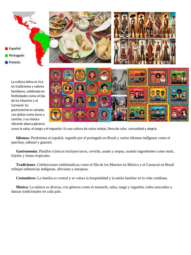 Cultura Latina: Tradiciones y Gastronomía | PDF